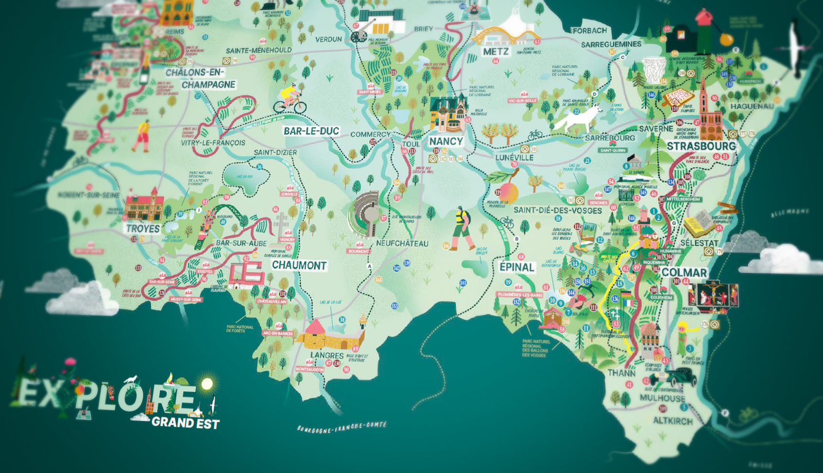 Téléchargez la carte touristique du Grand Est | Explore Grand Est